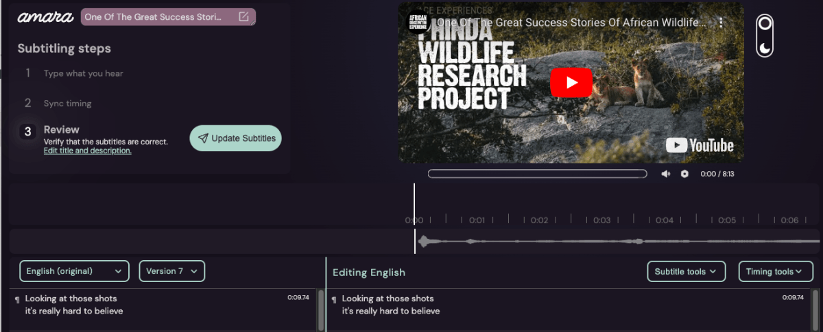Amara's Full Dark Mode Is Here - Amara.org